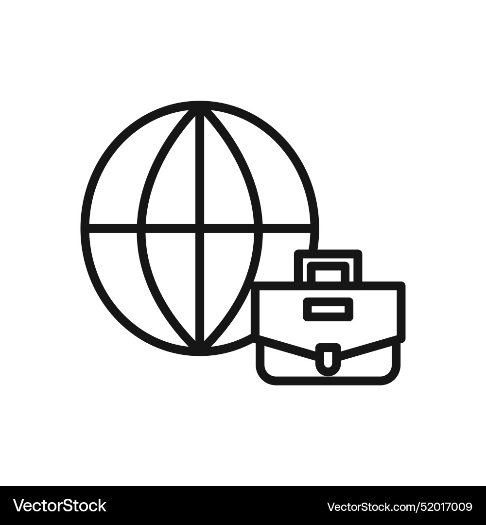 Business expansion icon black line art Royalty Free Vector