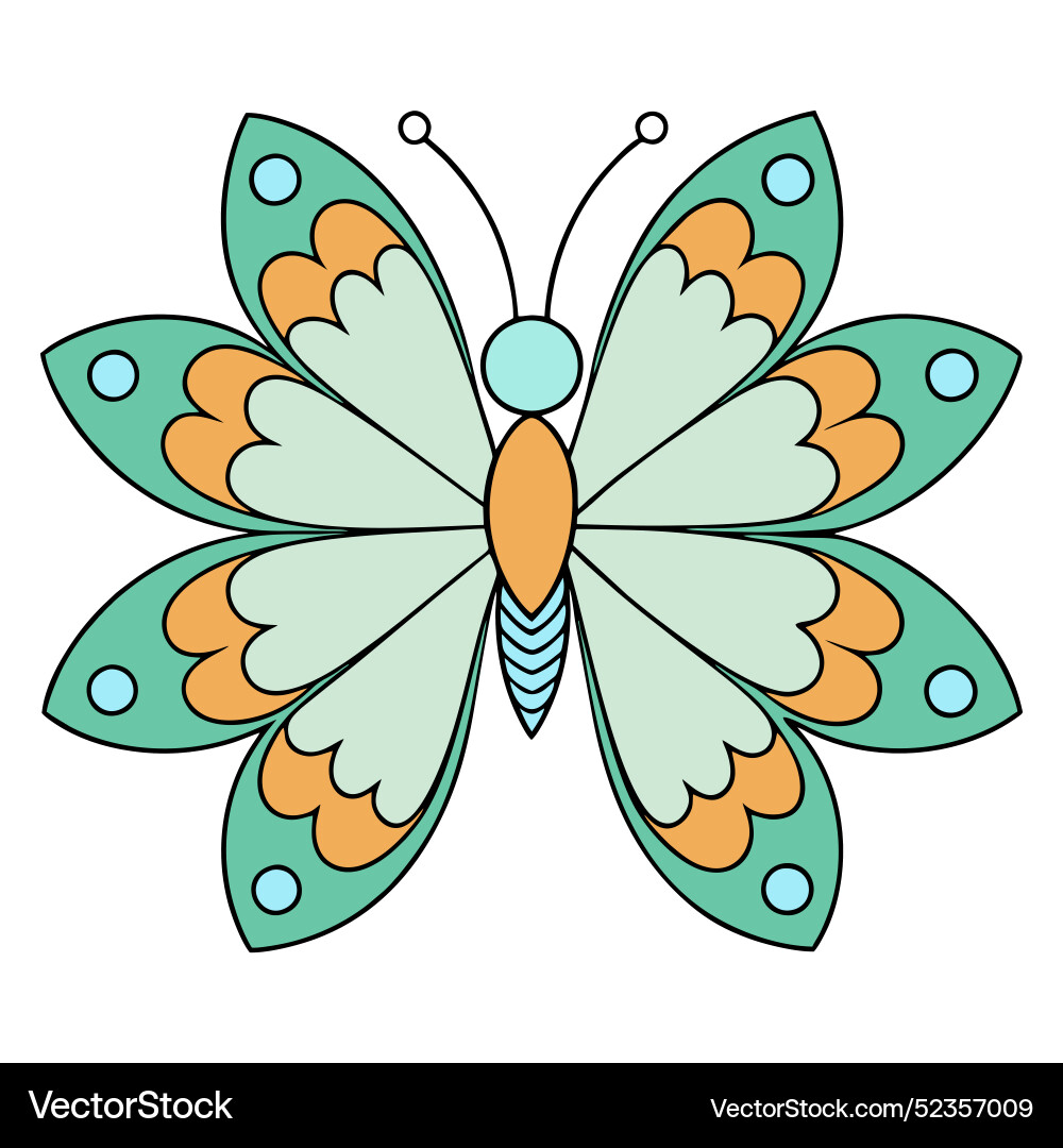 Butterfly mandala design Royalty Free Vector Image