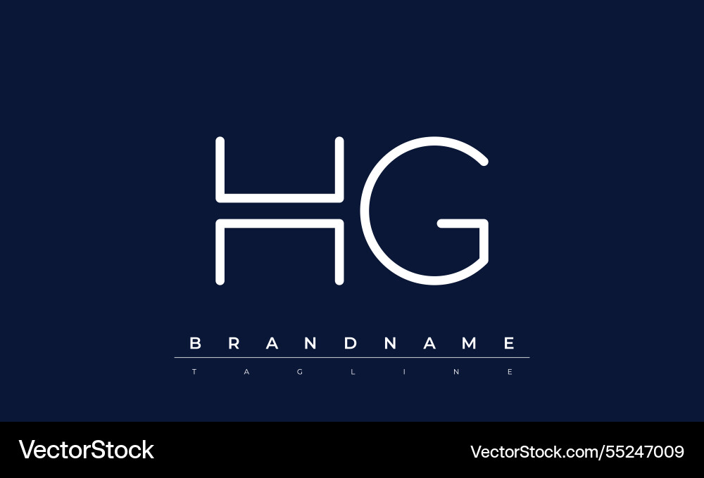 Creative hg letter initial logo image Royalty Free Vector