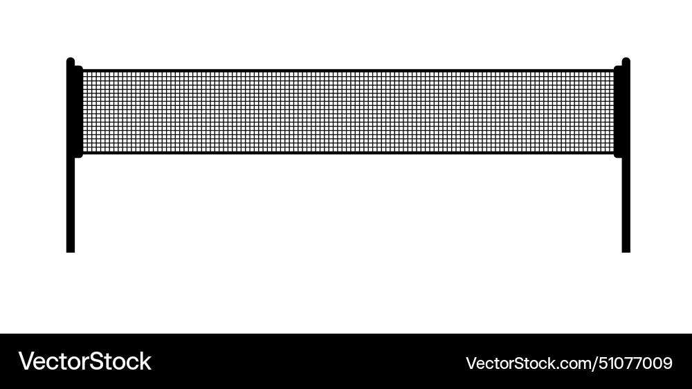 Indoor empty badminton net for court Royalty Free Vector