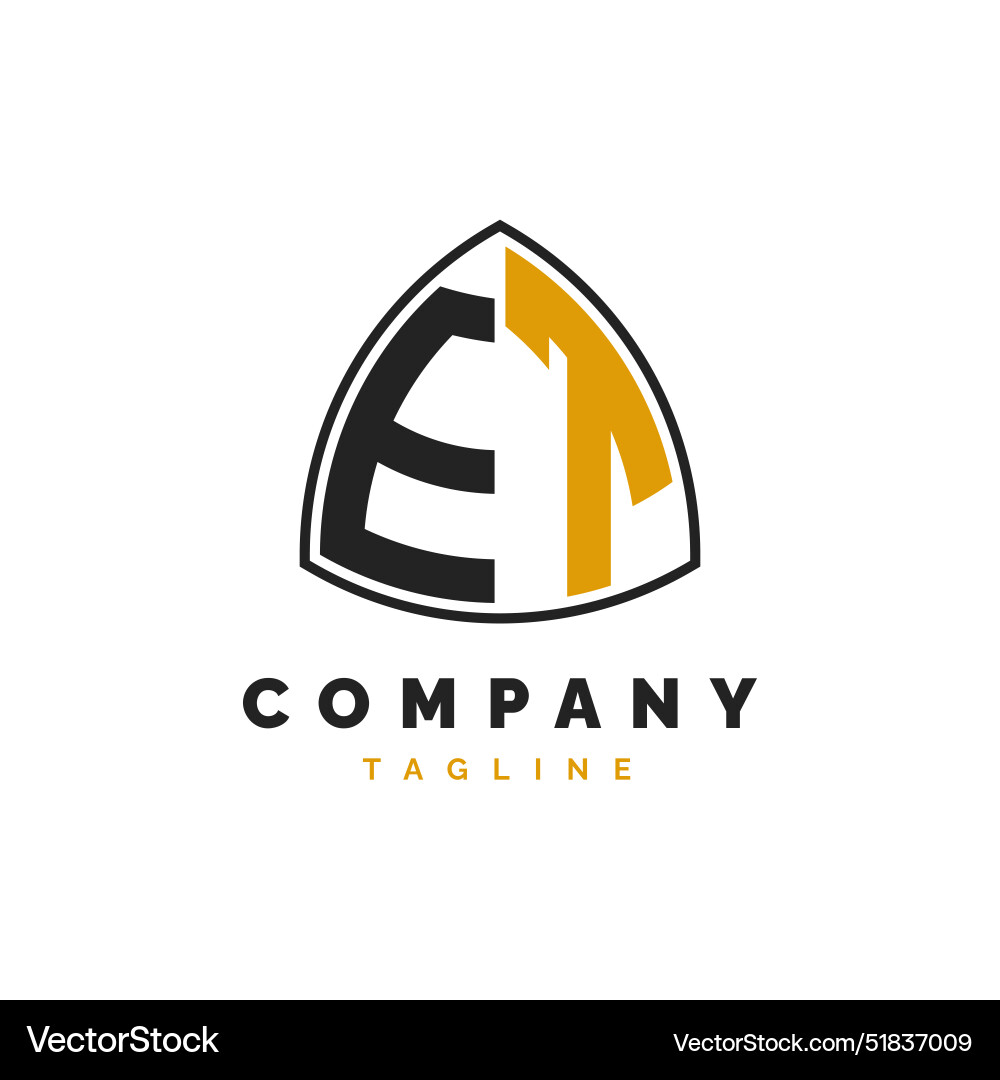 Initial letter et logo design alphabet Royalty Free Vector