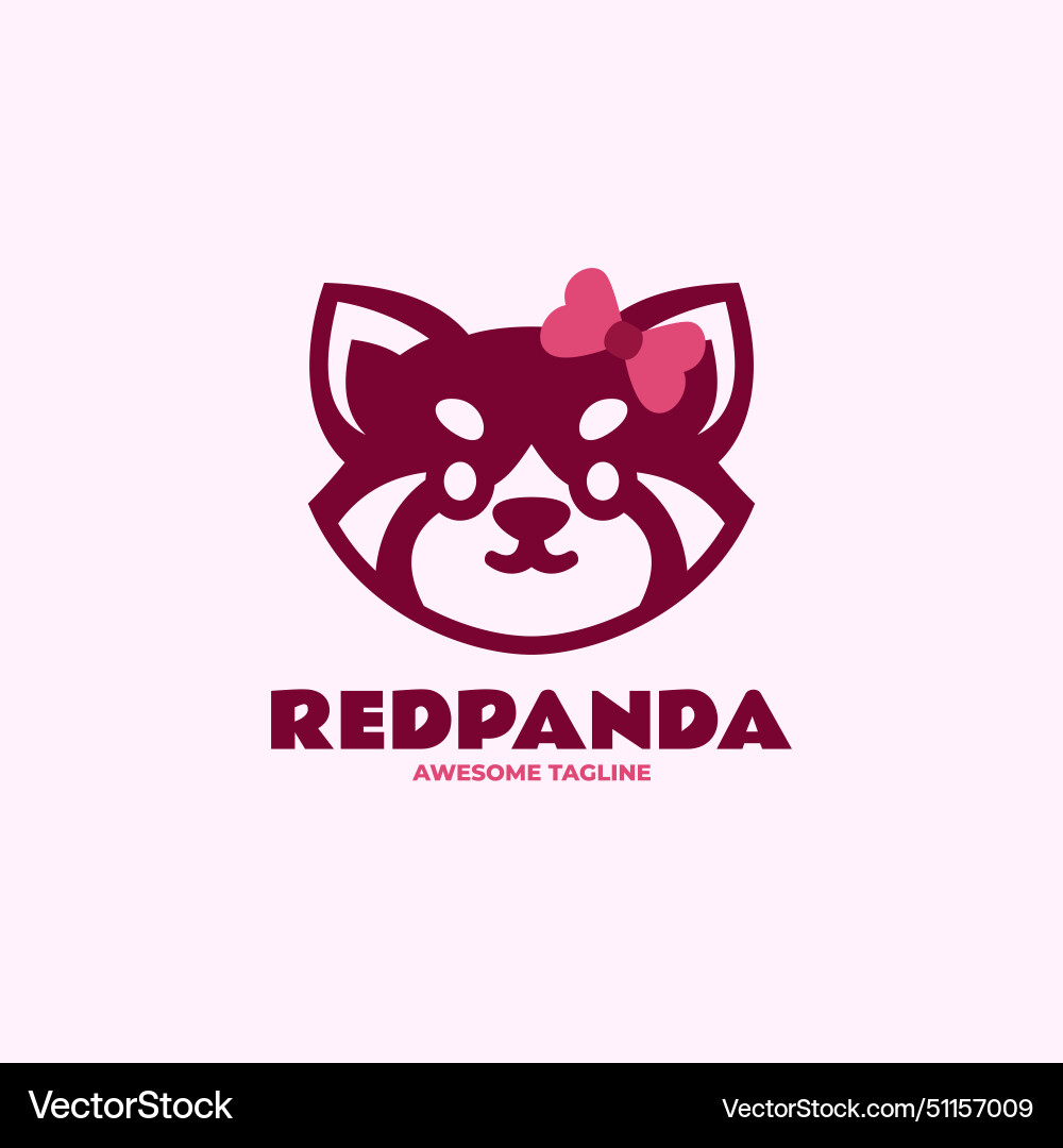 Logo red panda simple mascot style Royalty Free Vector Image