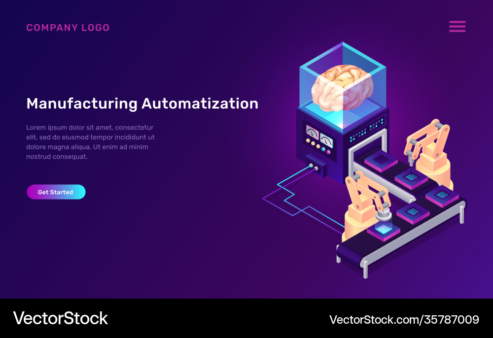 Manufacturing Automation - AI Control Royalty Free Vector