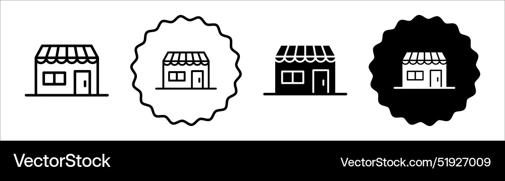 Marketplace icon symbol set collection Royalty Free Vector