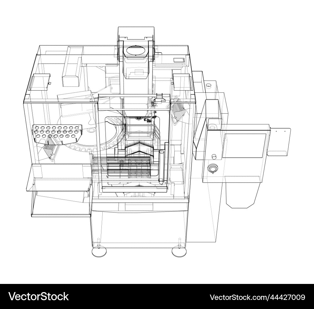 Metalworking cnc milling machine Royalty Free Vector Image