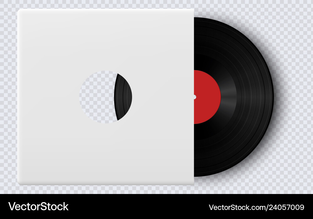 Realistic vinyl record with cover mockup Vector Image