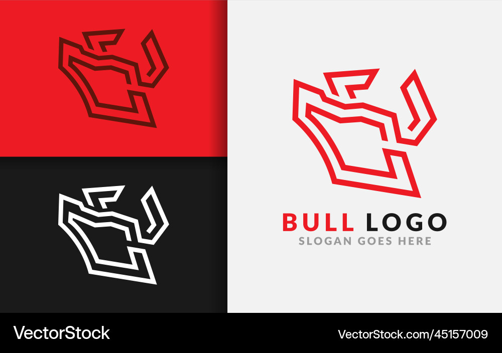 Red bull logo design with modern minimalist style – Royalty-Free Vector ...