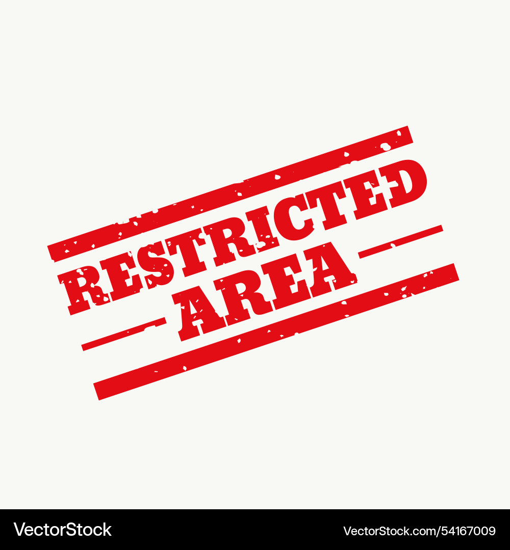 Restricted area rubber stamp sign design Vector Image