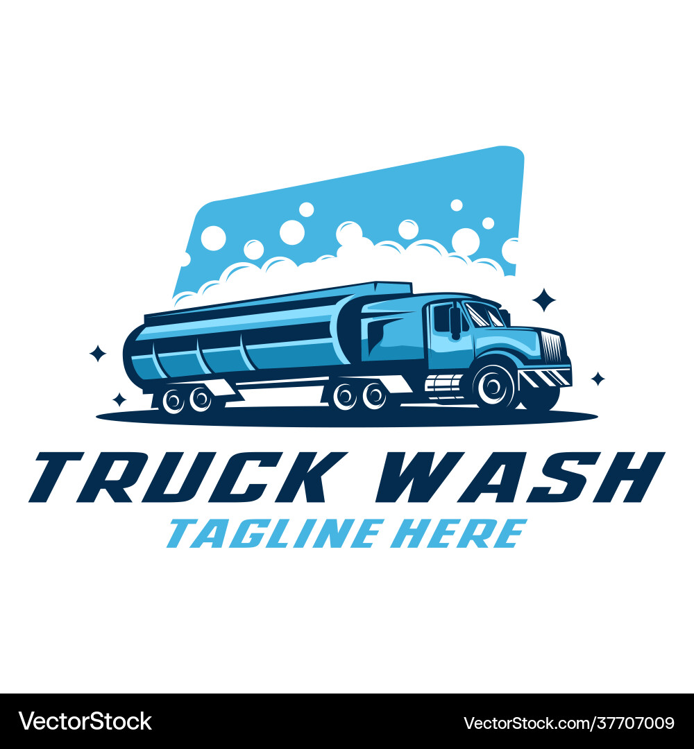 Truck wash logo design template Royalty Free Vector Image
