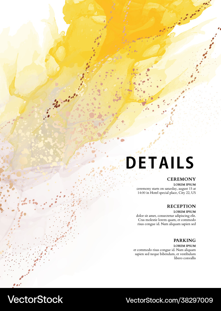 Yellow texture watercolor ink background abstract Vector Image