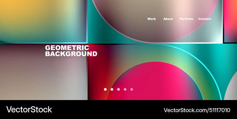 Background features circles and squares in shades Vector Image
