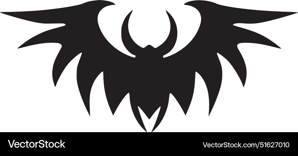 Bat - black and white Royalty Free Vector Image