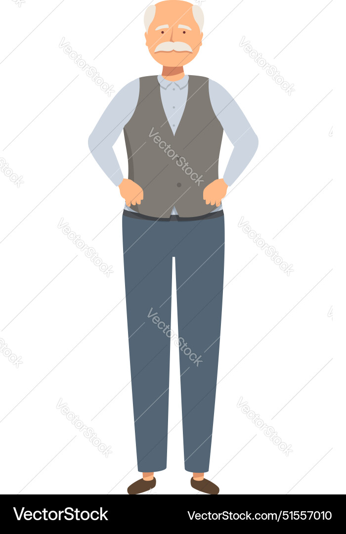 Confident senior businessman standing with hands Vector Image