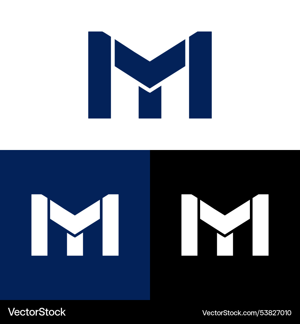 Minimalist initial lettermark my brand logo Vector Image