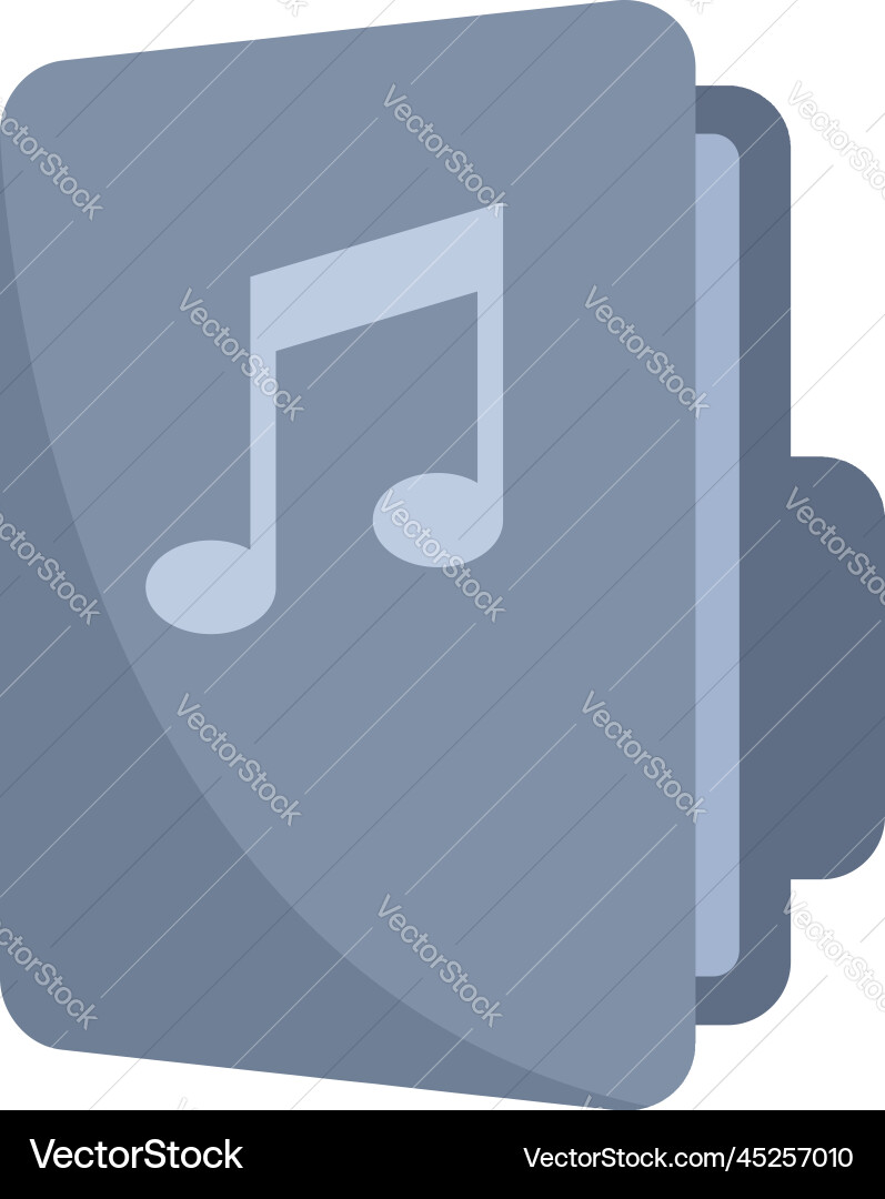 Music folder icon flat file archive Royalty Free Vector
