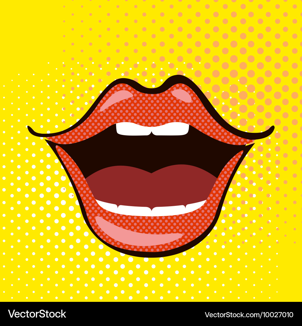 Pop art open mouth Royalty Free Vector Image - VectorStock