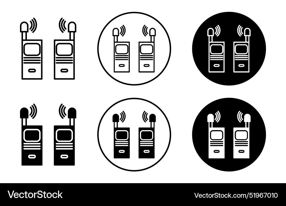Two way radio simple icon collection set on white Vector Image