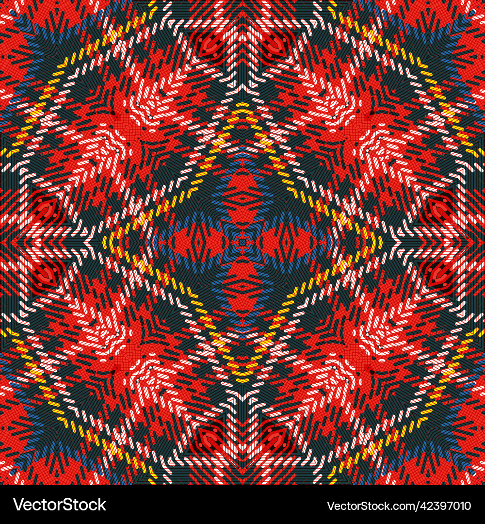 Unusual interpretation of tartan seamless pattern Vector Image