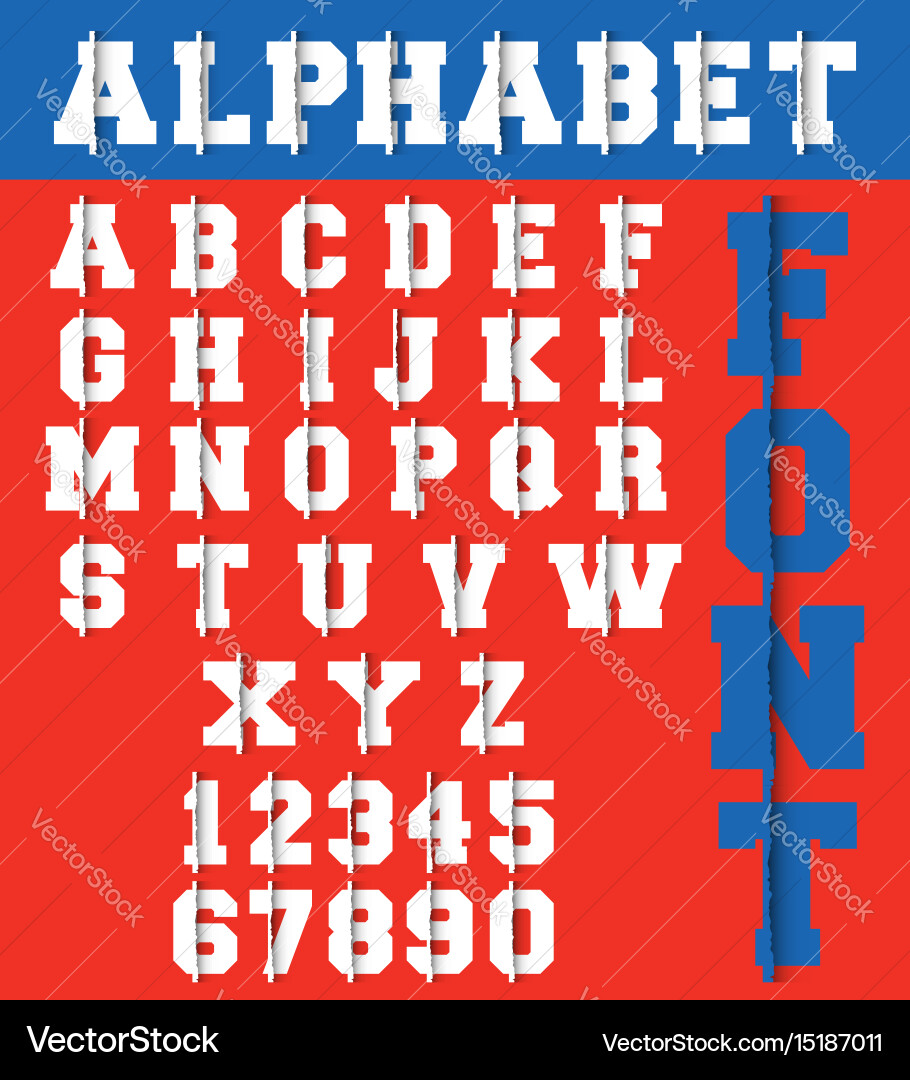 Alphabet font template Royalty Free Vector Image
