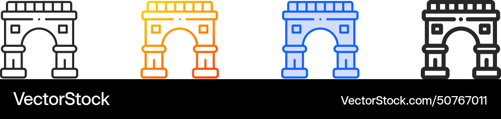 Arc iconthin linear gradient blue stroke and bold Vector Image