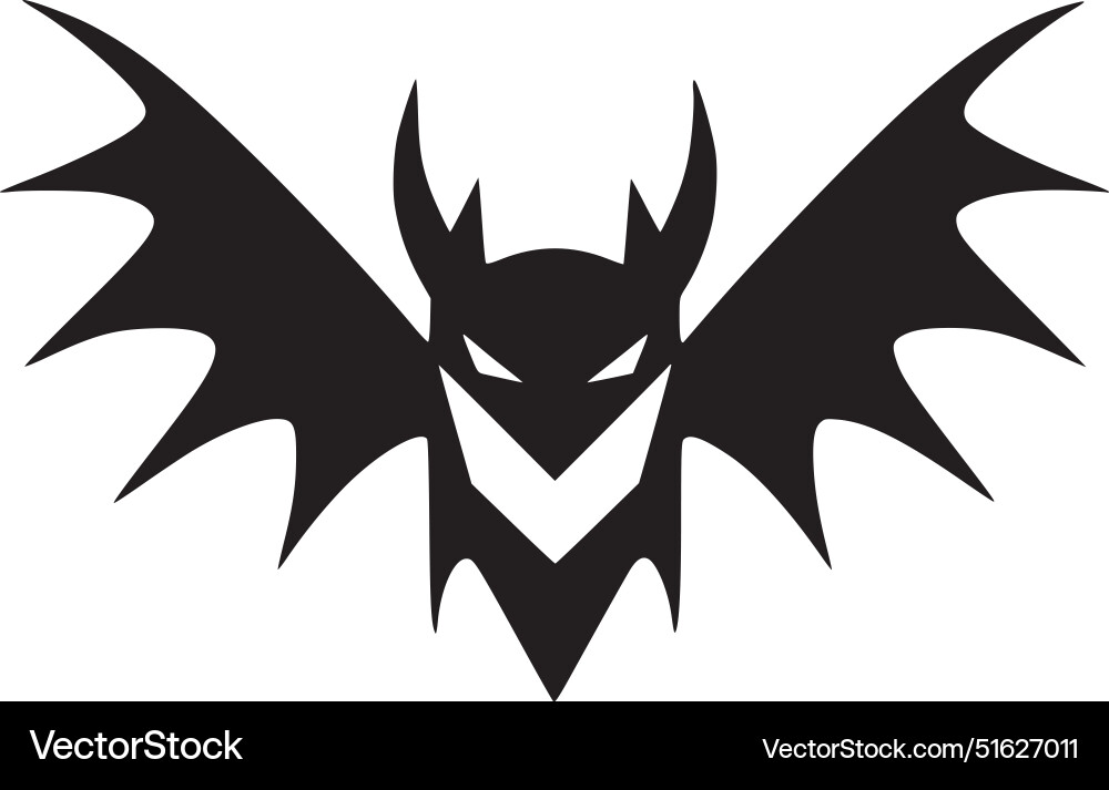 Bat - minimalist and flat logo Royalty Free Vector Image