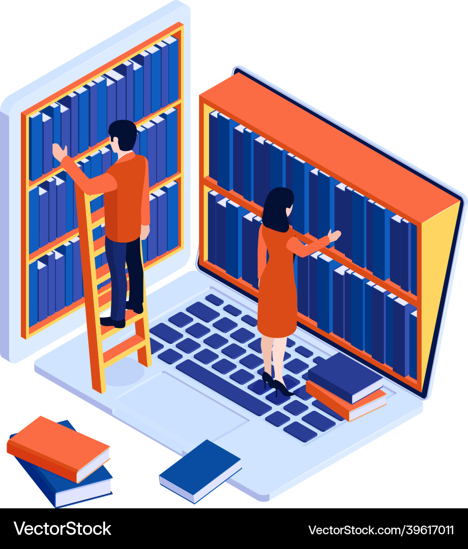 Online library concept Royalty Free Vector Image