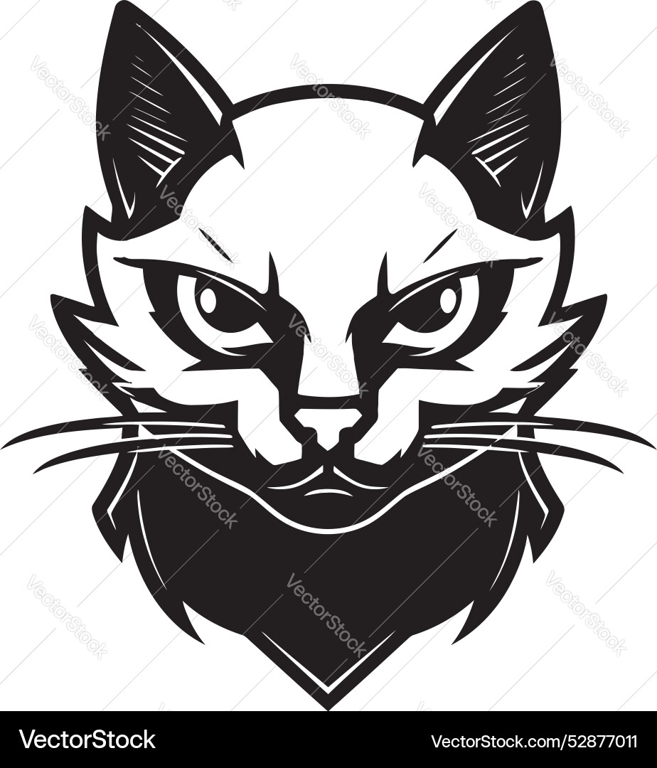 Prowling kitty iconic beauty midnight meow icon Vector Image