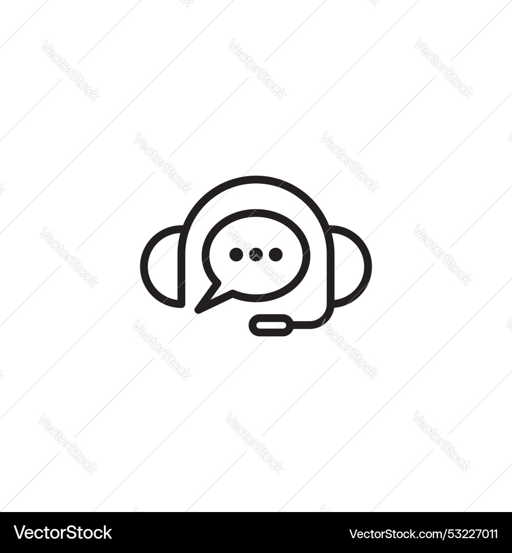 Support service headset icon set customer care Vector Image