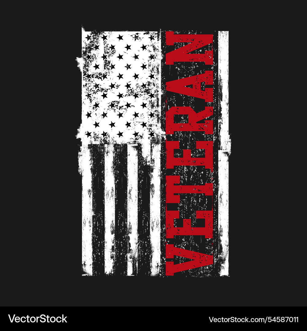Veteran flag with grunge distressed effect Vector Image