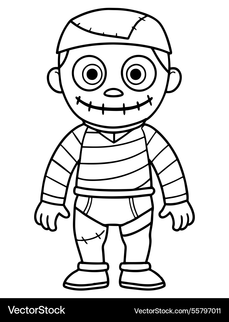 Zombie apocalypse coloring page for kids Vector Image