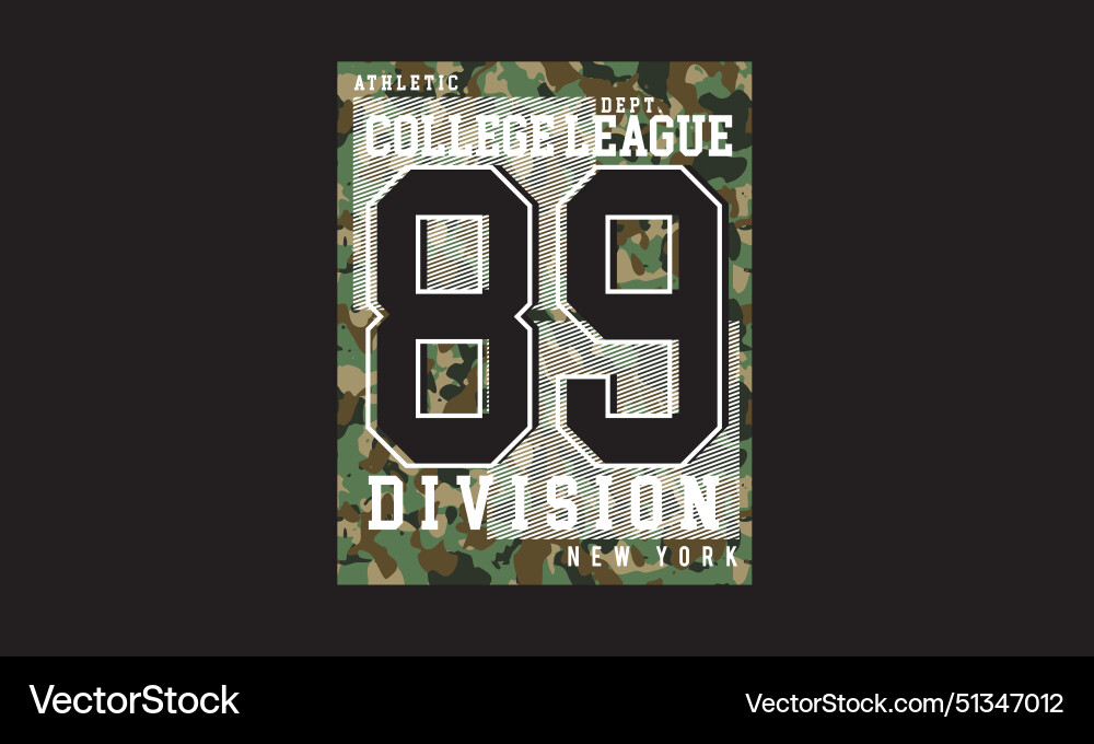College league division print design Royalty Free Vector