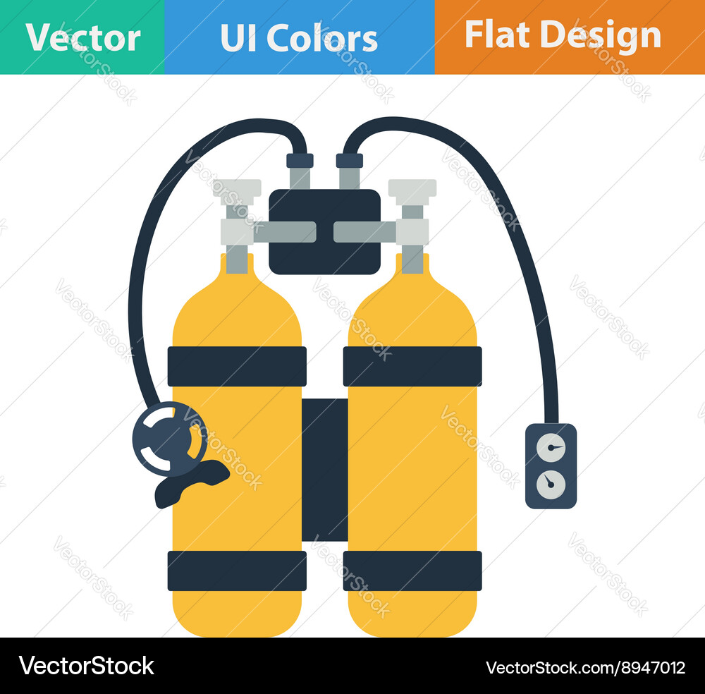 Flat design icon of scuba Royalty Free Vector Image
