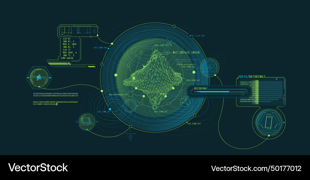 Futuristic geoscience hud interface design Vector Image