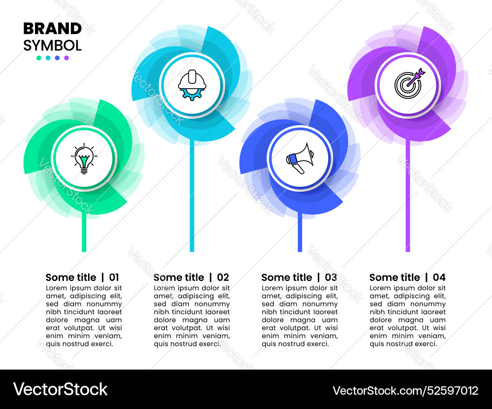 Infografikvorlage 4 Propeller mit Icons Lizenzfreier Vektor