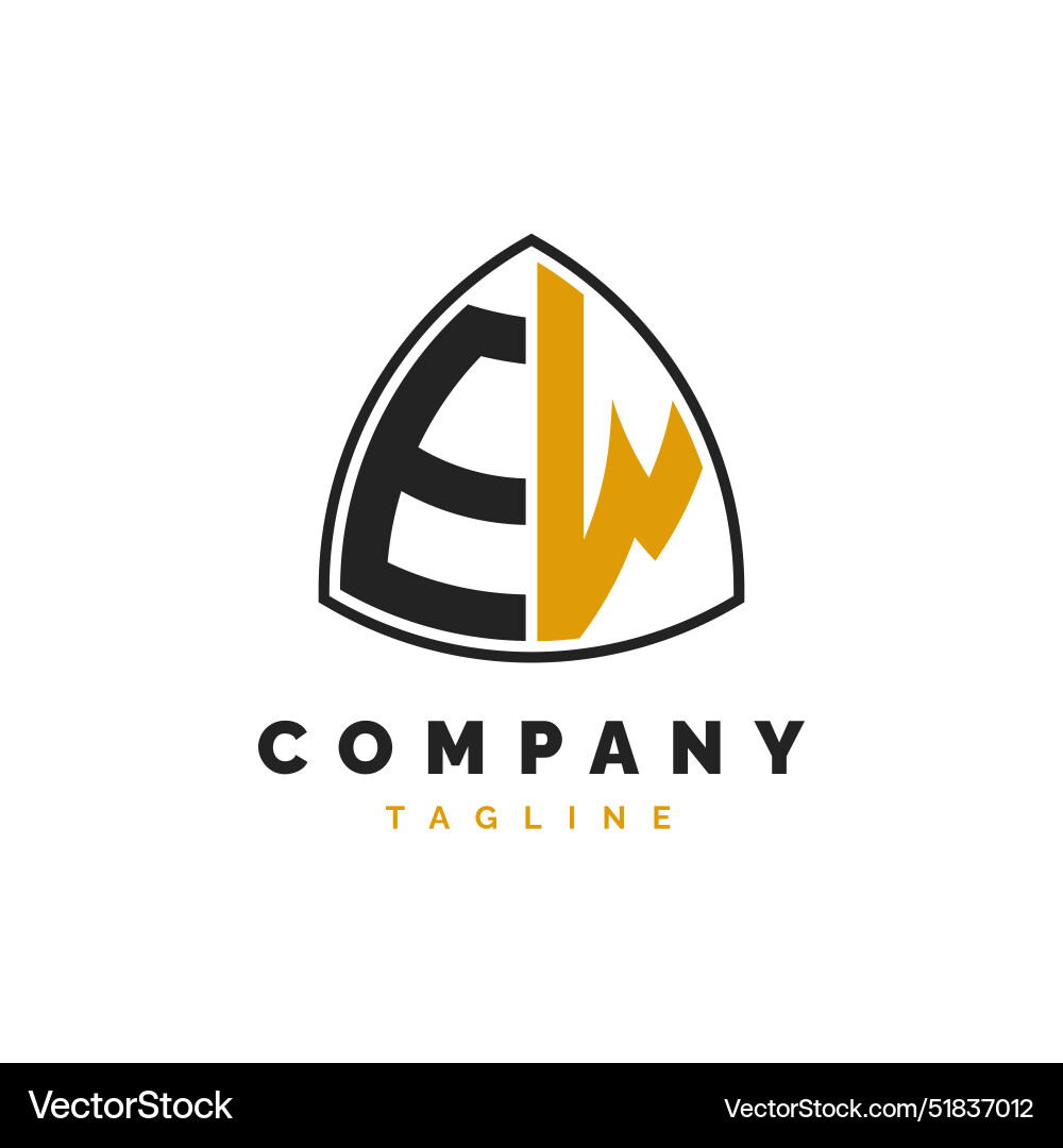 Initial letter ew logo design alphabet Royalty Free Vector