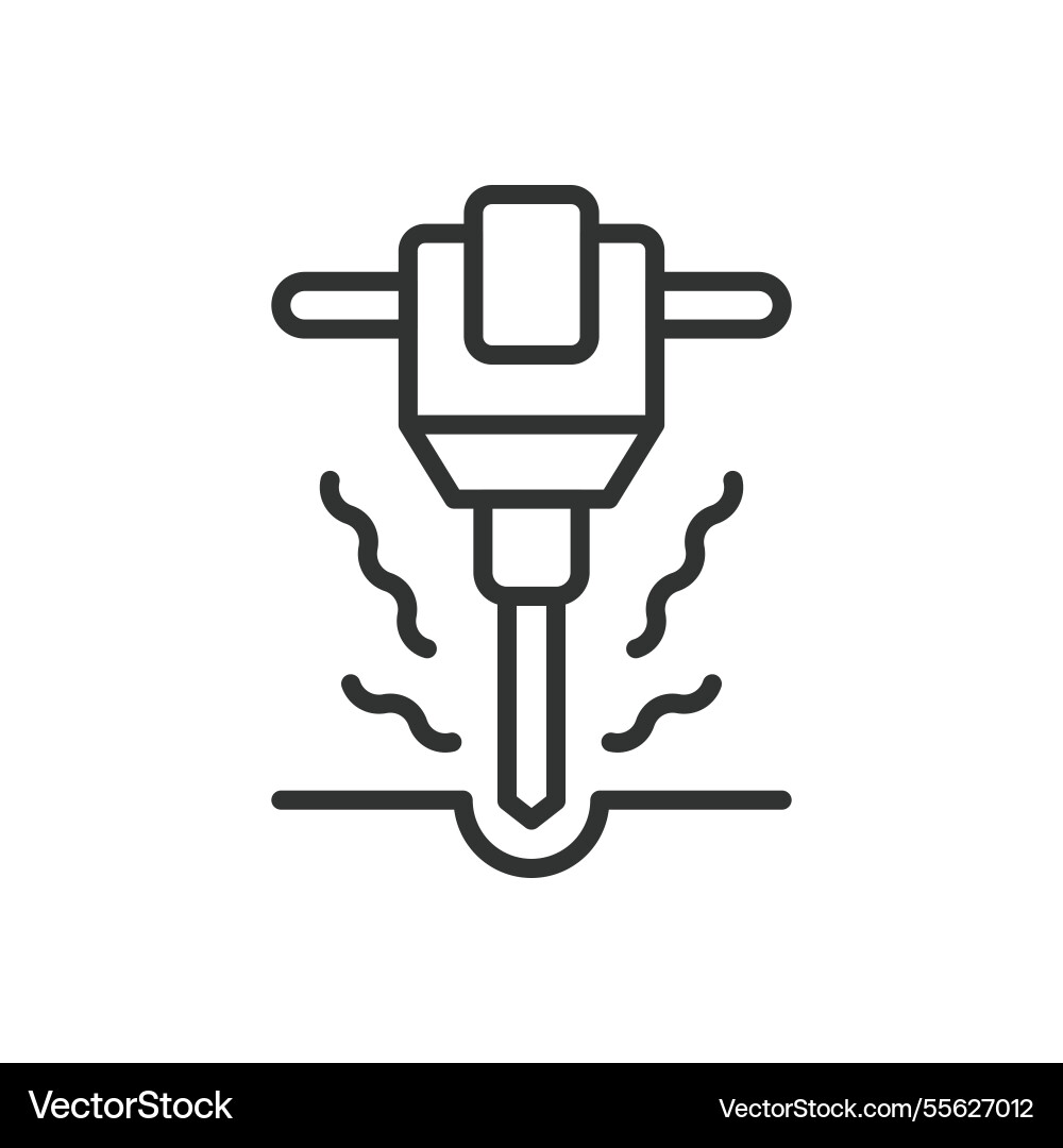 Jack hammer icon in line design jackhammer Vector Image