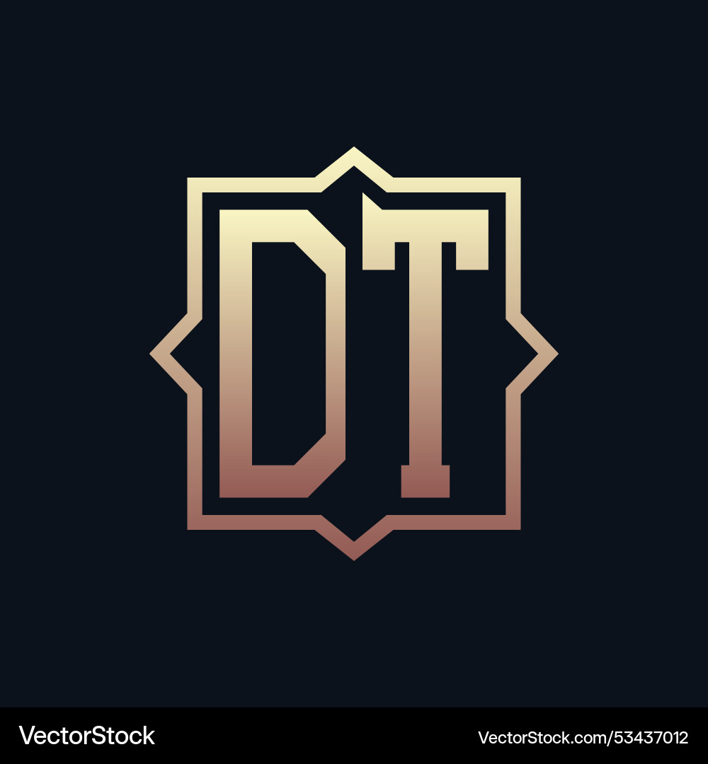 Luxury initial dt monogram logo design elegant Vector Image