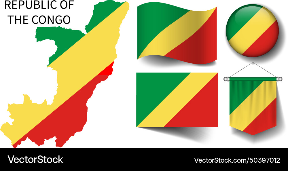 Map of republic the congo Royalty Free Vector Image