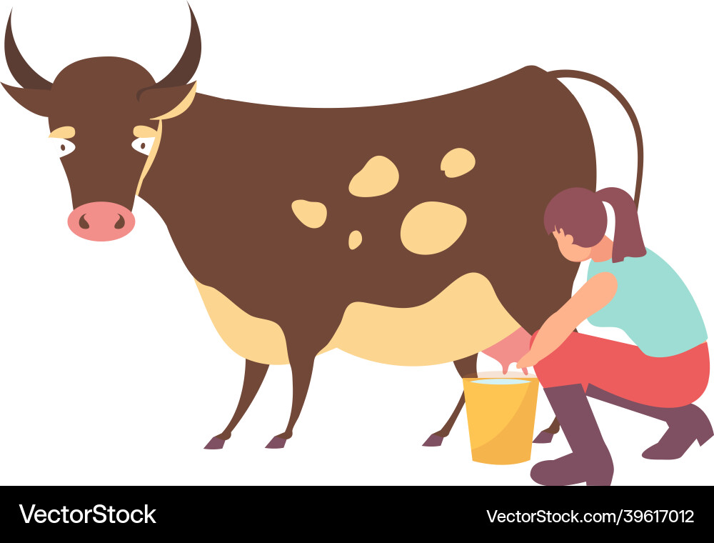 Milking cow icon Royalty Free Vector Image - VectorStock