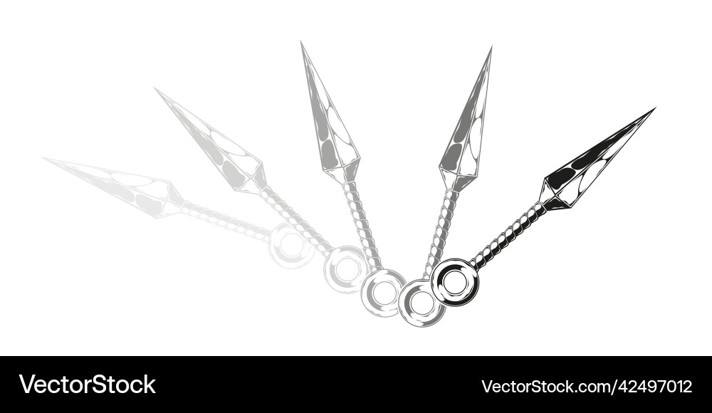 Moving japanese throwing knife Royalty Free Vector Image