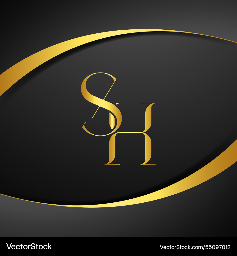 Sh luxury letter logo Royalty Free Vector Image