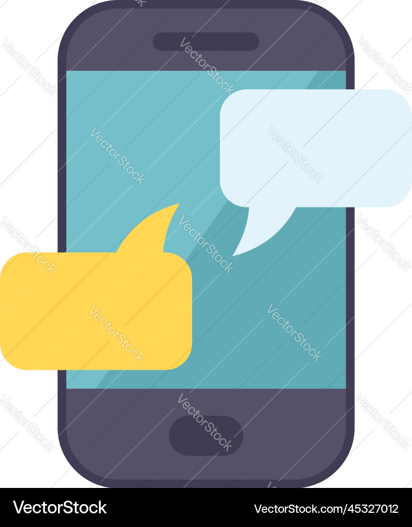 Smartphone chat icon flat social digital Vector Image