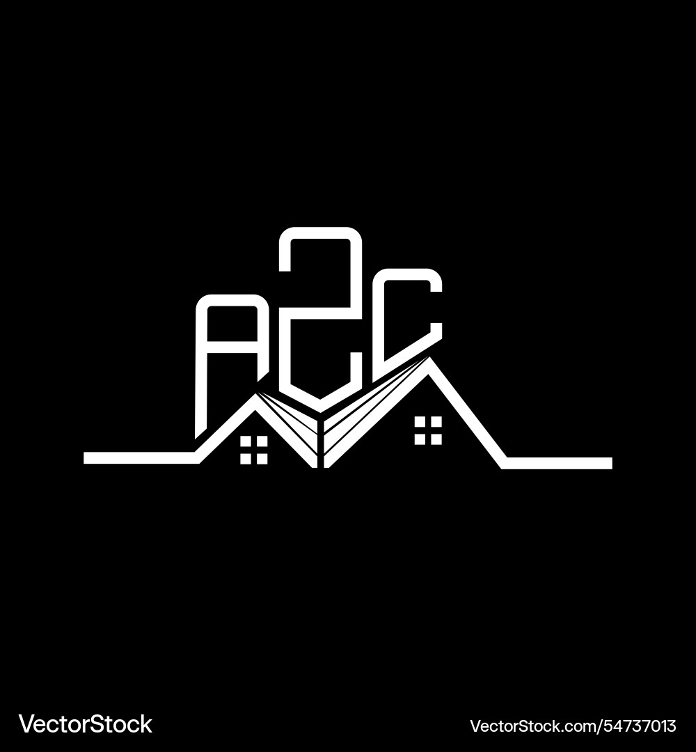 Azc real state logo design simple and modern Vector Image