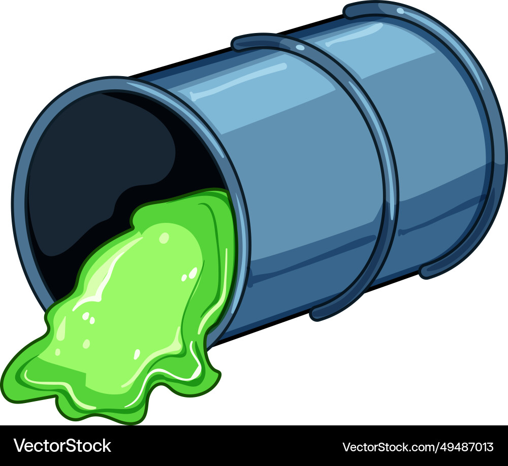 Barrel hazard chemical waste cartoon Royalty Free Vector