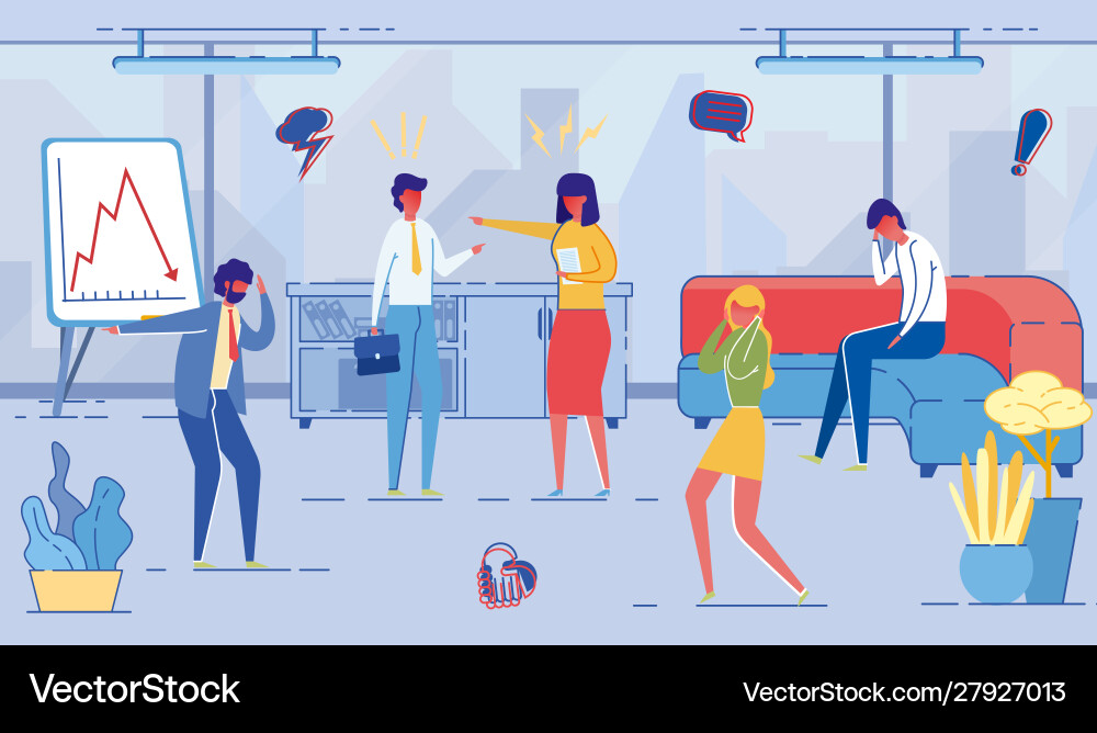 Business people conflict stress work environment Vector Image