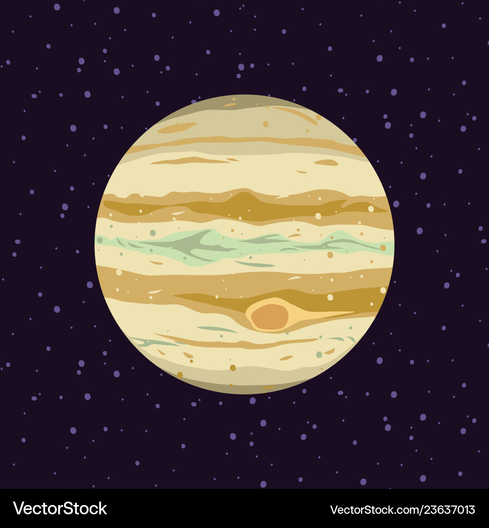 Cartoon of jupiter solar system planets Royalty Free Vector