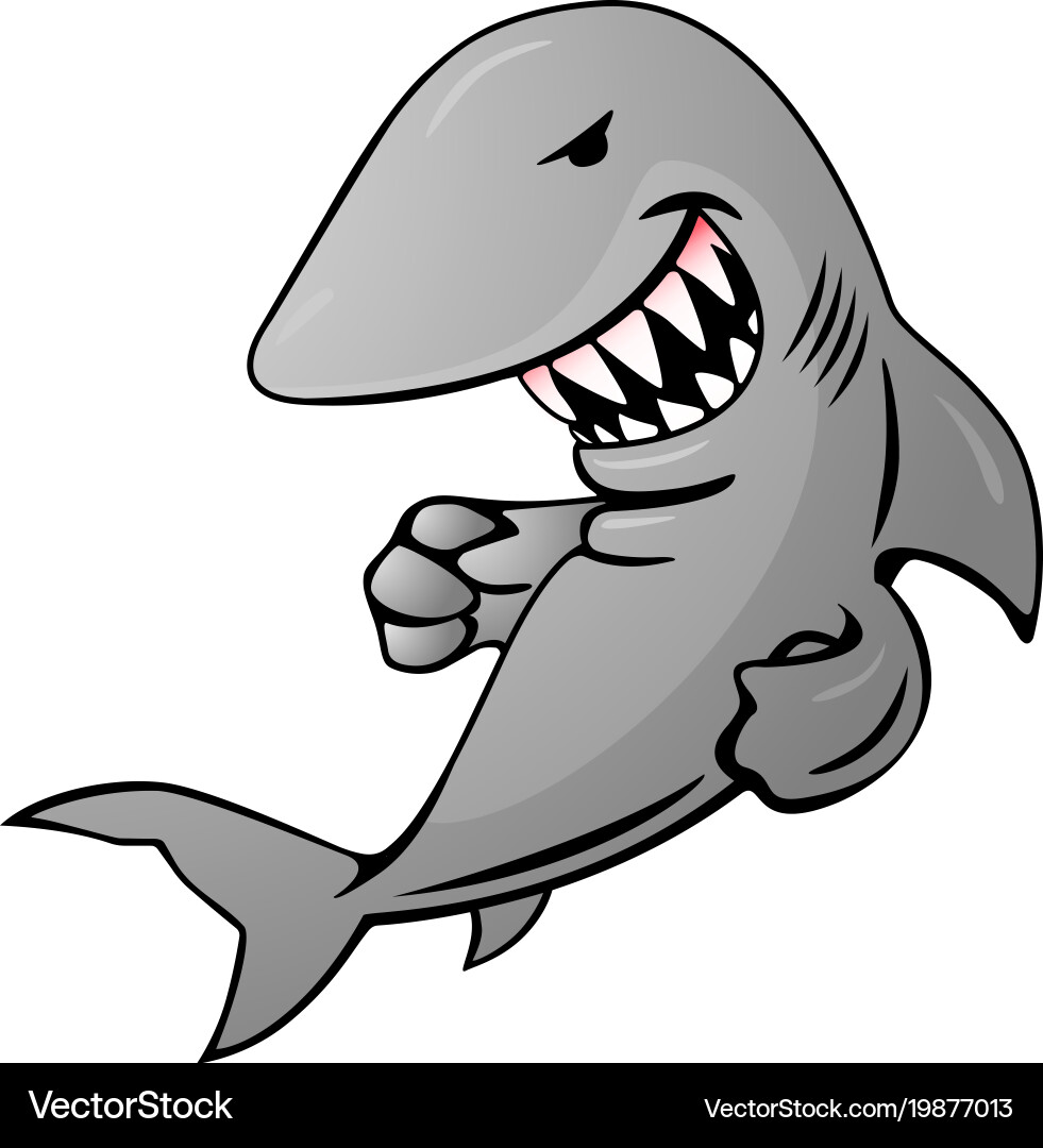 Cartoon shark Royalty Free Vector Image - VectorStock