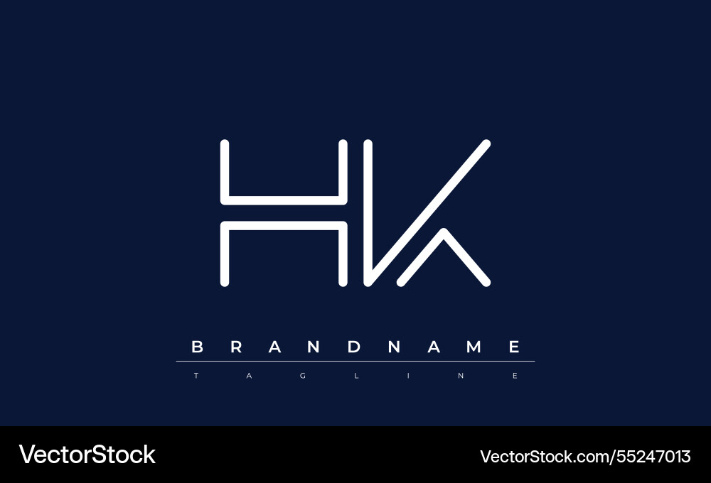 Creative hk letter initial logo image Royalty Free Vector