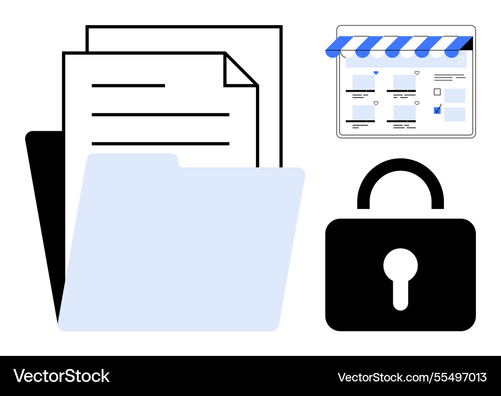 Digital document management ensuring security Vector Image