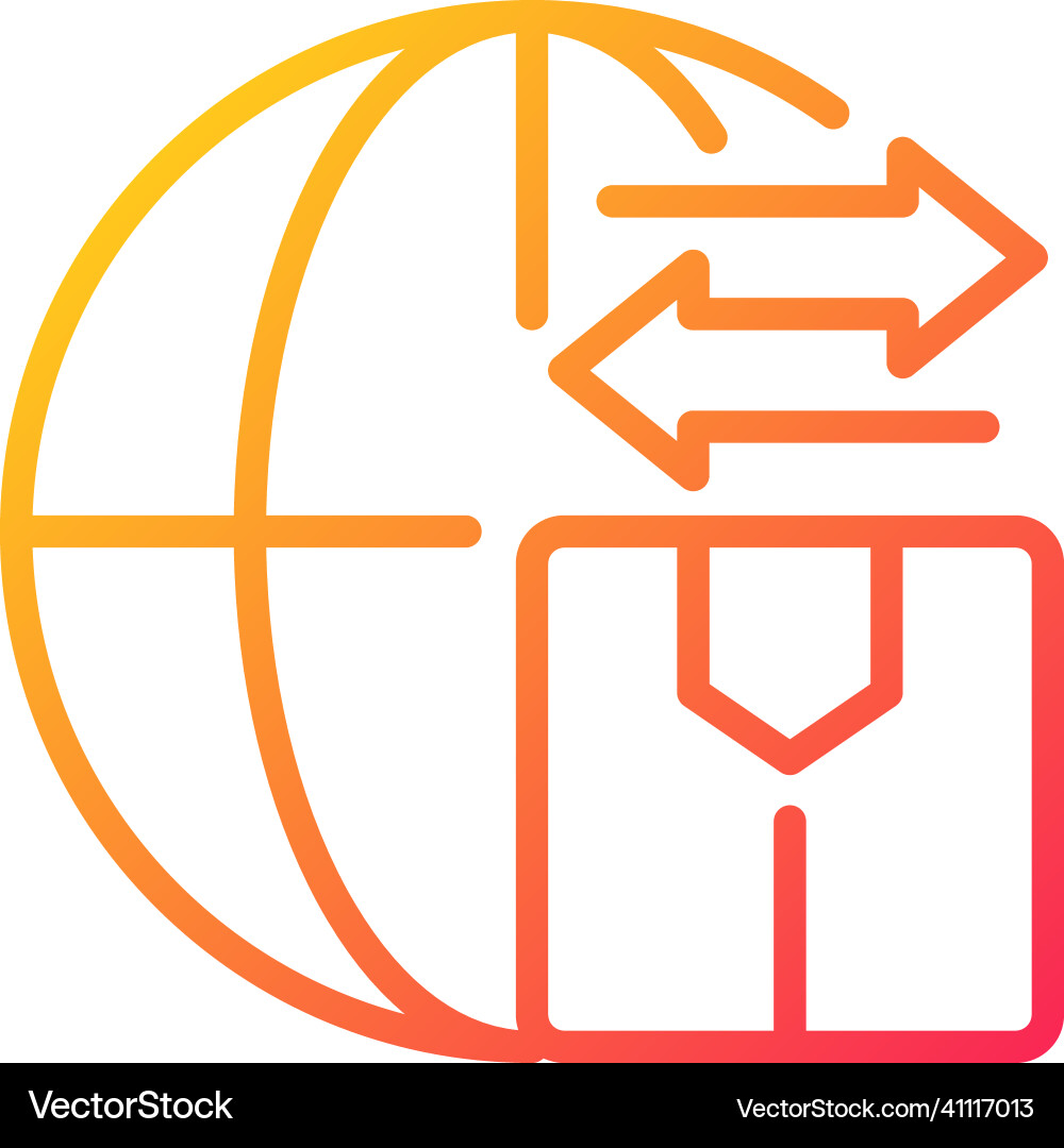 Goods import and export gradient linear icon Vector Image
